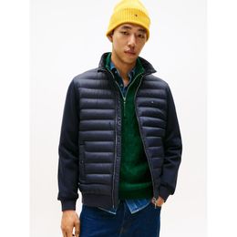 Tommy Hilfiger Herren Steppjacke &raquo;MIX MEDIA mit Stehkragen&laquo; unifarben, casual, regular fit, Baumwollmix blau M