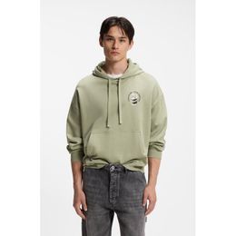 Hugo Herren Hugo Kapuzensweatshirt &raquo;Necdysis&laquo;, Regular Fit, Kapuze mit Kordelzug, reine Baumwolle beige S