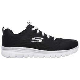 Skechers Damen Sneaker &raquo;GRACEFUL - GET CONNECTED&laquo; Freizeitschuh, Halbschuh, Schn&uuml;rschuh in Schuhweite G (weit) schwarz-wei&szlig; 38