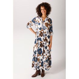 Aniston Casual Damen Aniston CASUAL Maxikleid mit gro&szlig;fl&auml;chigen, grafischen Blumendruck - NEUE KOLLEKTION 40, N-Gr