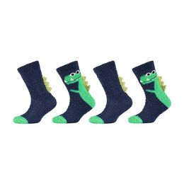 Camano Herren Socken &raquo;COSY FANCY APPLICATION SOCKS&laquo; 4 Paar tlg. mit elastischem Bund blau 31-34