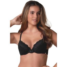 After Eden Au&szlig;entr&auml;ger-BH &raquo;MOLLY&laquo; halbe Schale, mit B&uuml;gel, verstellbare Tr&auml;ger, mit Spitze, mit Schleife schwarz 80, Cup C Au&szlig;entr&auml;ger-BH