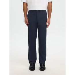 Selected Herren Selected Chinos &raquo;SLM196-STRAIGHT MILES TWILL PANT NOOS&laquo; Baumwollmischung, straight fit blau 36, L&auml;nge 32