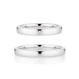 Bruno Banani Unisex Trauring &raquo;Schmuck Geschenk Ehering Hochzeit Damenring Herrenring&laquo; wahlweise mit oder ohne Brillant, Made in Germany silber 53, 