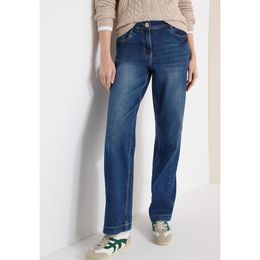 Cecil Damen Weite Jeans &raquo;NEELE&laquo; im Five-Pocket Style blau 32, L&auml;nge 28