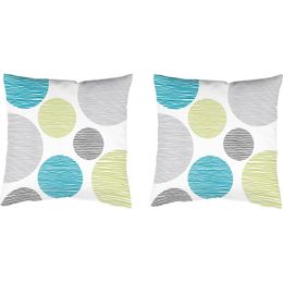 Home Wohnideen Dekokissen &raquo;BORDEN&laquo; Kissenh&uuml;lle ohne F&uuml;llung, 2 St&uuml;ck gr&uuml;n Polyester B/L: 40cm x 40cm, 2 Stk.