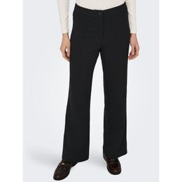 Only Damen Only Anzughose &raquo;ONLMIA &ndash; Anzughose mit hoher Taille und Stretch&laquo; gerade Form, modisch, Materialmix, Web schwarz 38 (M), L&auml;nge 32