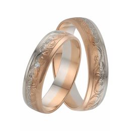 Firetti Unisex Trauring &raquo;Schmuck Geschenk Gold 375 Hochzeit Ehering "LIEBE" Ranke&laquo; Made in Germany, wahlweise mit oder ohne Brillant rosa 23, ohne 
