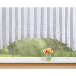 Stickereien Plauen Gardine &raquo;Alena&laquo; Kr&auml;uselband 1 Stk. tlg. veredelt mit echter Plauener Spitze Stickerei wei&szlig; Polyester 175cm, Kr&auml;uselband, 750cm