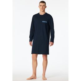 Schiesser Herren Nachthemd &raquo;Comfort Nightwear&laquo; Brusttasche seitliche Schlitze, weich, Langarm, Single Jersey, Baumwolle 54, N-Gr