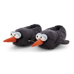 Nici Damen Pl&uuml;sch Hausschuhe &raquo; Green Pinguin Jorge Thunder&laquo; Hausschuh zum Schlupfen schwarz 40/43 (41)