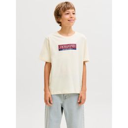 Jack & Jones Jack & Jones Junior Jungen T-Shirt &raquo;JORINWOOD BLOCK BRAND TEE SS CN NOOS JNR&laquo; wei&szlig; 128