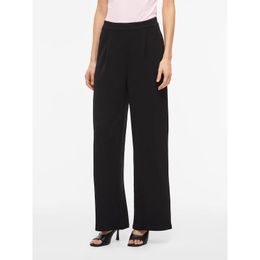 Vila Damen Schlupfhose &raquo;VIBENNE HW WIDE PLEAT JRS PANTS - NOOS&laquo; Materialmix schwarz S (36), L&auml;nge 32