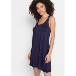 s.Oliver Damen s.Oliver Strandkleid mit besonderem Tr&auml;gerdesign, Minikleid, Sommerkleid blau 34, N-Gr