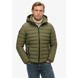 Superdry Herren Steppjacke &raquo;HOODED FUJI PADDED JACKET&laquo; mit Kapuze Slim Fit, aus Polyester, mit Rei&szlig;verschluss, pflegeleicht gr&uuml;n M
