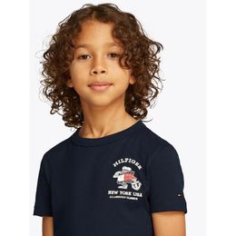 Tommy Hilfiger Jungen T-Shirt &raquo;FLAG FUN TEE SS&laquo; mit Grafik-Logo blau 92