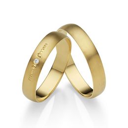 Firetti Unisex Trauring &raquo;Schmuck Geschenk Gold 375 Hochzeit Ehering "LIEBE"&laquo; Made in Germany, wahlweise mit oder ohne Brillant gold 52, 0,01 SI = 