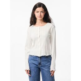 Pieces Damen Pieces Strickjacke &raquo;PCMARIE LS POIN CARDIGAN JRS NOOS BC&laquo; wei&szlig; XXL