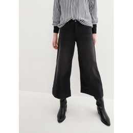 bonprix Damen bonprix Weite Jeans 1 tlg. Loose Fit Passform, 7/8 L&auml;nge, mit Elasthan-Anteil schwarz 46, N-Gr