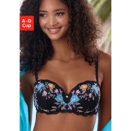 Vivance Balconette-BH mit B&uuml;gel & Push-up-Kissen, mit sch&ouml;ner, floraler Spitze, sexy Dessous bunt 85, Cup C Balconette-BH