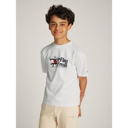 Tommy Hilfiger Jungen T-Shirt &raquo;FLAG FUN TEE SS&laquo; mit Logodruck wei&szlig; 4 (104)