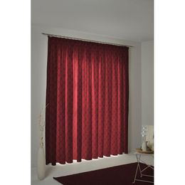 Adam Vorhang &raquo;Feathers&laquo; Kr&auml;uselband 1 Stk. tlg. aus 100% Bio-Baumwolle rot Jacquard, Baumwolle (Bio-Baumwolle) 145cm, Kr&auml;uselband, 145cm