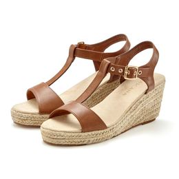 Lascana Damen Lascana Sandalette &raquo;Sommerschuh, Keilsandalette, Sandale,&laquo; mit Keilabsatz VEGAN braun 39