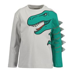 Blue Seven Jungen Langarmshirt mit au&szlig;ergew&ouml;hnlichem, hochwertigen Dino-Motiv wei&szlig; 104