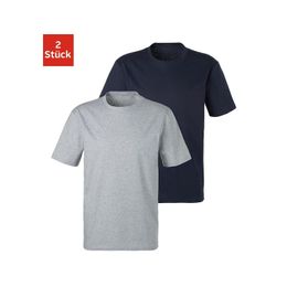 Bench. Loungewear Herren T-Shirt 2er-Pack, Basic in uni grau L