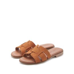 Lascana Damen Lascana Pantolette &raquo;Mule, Sandale, offener Schuh, Sommerschuh,&laquo; aus hochwertigem Leder braun 41