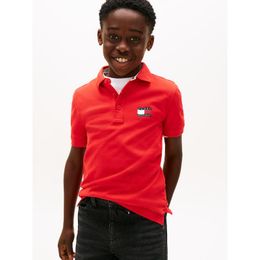 Tommy Hilfiger Jungen Poloshirt &raquo;WAVY FLAG POLO ITHICA PLACKET SHORT SLEEVE&laquo; Kinder bis 16 Jahre, Baumwoll-Piqu&eacute;, regular fit rot 3 (98)