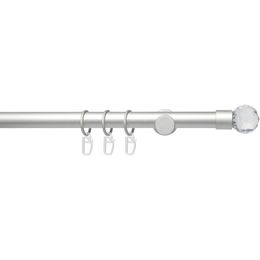 Liedeco Gardinenstange &raquo;Fertigstilgarnitur 20 mm Power Facettkugel&laquo; &Oslash; 2 mm 1 l&auml;ufig-l&auml;ufig Fixma&szlig; Gardinenstange Komplett grau Eisen B/L: 120cm &Oslash; 2mm, 1 Stk.,