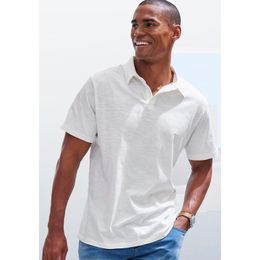 John Devin Herren Poloshirt &raquo;mit Slub-Garn Struktur&laquo; aus leichter, strukturierter Baumwollqualit&auml;t wei&szlig; M (48/50)
