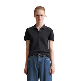 Marc O'Polo Marc O'polo Denim Damen Marc O'Polo DENIM Poloshirt aus Strick, modisches Muster, regular blau XS