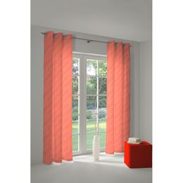 Adam Vorhang &raquo;Argentinian Criolla Light&laquo; &Ouml;sen 1 Stk. tlg. aus 100% Bio-Baumwolle orange Jacquard, Baumwolle (Bio-Baumwolle) 145cm, &Ouml;sen, 145cm