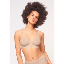 Triumph Damen B&uuml;gelloser BH &raquo;Micro Fun&laquo; nahtlos vorgeformte Cups beige 70, Cup C