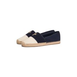 Tommy Hilfiger Damen Espadrille &raquo;TH SCRIPT CROCHET ESPADRILLE&laquo; Schlupfschuh, Sommerschuh, mit TH-Schmuckelement, schmale Form blau 38