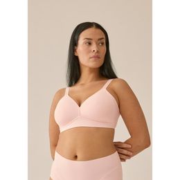 Naturana Damen Soft-BH &raquo;Smoothing&laquo; flache nahtlose Abschl&uuml;sse, breites Unterbrustband, ohne B&uuml;gel, basic rosa 90, Cup C