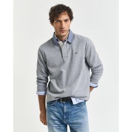 Gant Herren Langarm-Poloshirt &raquo;REG CHAMBRAY HEAVY RUGGER&laquo; grau M