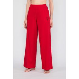 JOOP! Jeans Damen JOOP! Jeans Pyjamahose &raquo;After Dark (JOOP! Jeans)&laquo; mit weitem Bein, Regular Fit, Baumwollmischung rot L, N-Gr