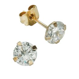 Firetti Damen Paar Ohrstecker &raquo;Schmuck Geschenk Gold 333 Ohrschmuck gl&auml;nzender Klassiker&laquo; mit Zirkonia (synth.) gold 5, Gelbgold 333