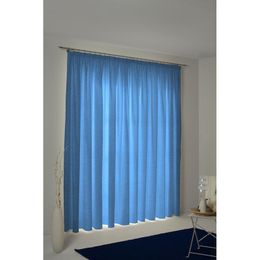 WIRTH Vorhang &raquo;Toco-Uni&laquo; Kr&auml;uselband 1 Stk. tlg. blau Chenille, Polyacryl 245cm, Kr&auml;uselband, 132cm