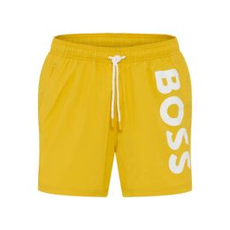 BOSS Herren BOSS Badeshorts &raquo;Octopus&laquo; Mit BOSS Logoschriftzug, elastischer Taillenbund mit Kordel gelb S, N-Gr