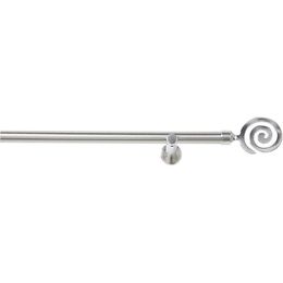 GOOD LIFE Vorhangstange &raquo;Espiral&laquo; &Oslash; 20 mm 1 l&auml;ufig-l&auml;ufig Fixma&szlig; silber Metall B/L: 120cm &Oslash; 20mm, 1 l&auml;ufig