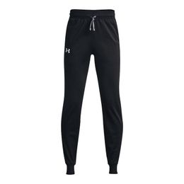 Under Armour Jungen Trainingshose mit offenen Seitentaschen, feuchtigkeitsableitend, schnelltrocknend schwarz S (128/134), N-Gr