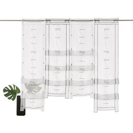 Weckbrodt-Gardinen Scheibengardine &raquo;Selina&laquo; Stangendurchzug 1 Stk. tlg. Hochraff, Gardine, Voile, echte Stickerei, transparent, Store schwarz Voile, Polyester 120cm, 