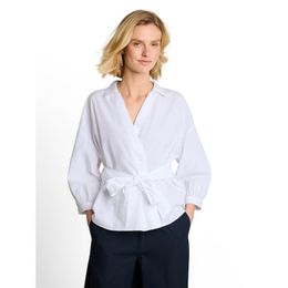 Tom Tailor Damen Tom Tailor Schlupfbluse Sommerbluse mit V-Ausschnitt und Bindeband wei&szlig; 34