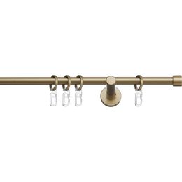 Indeko Gardinenstange &raquo;Andrax&laquo; &Oslash; 12 mm 1 l&auml;ufig-l&auml;ufig Fixma&szlig; Komplett-Set inkl. Ringen und Montagematerial gold Stahl B/L: 120cm &Oslash; 12mm, 1 Stk., 1 