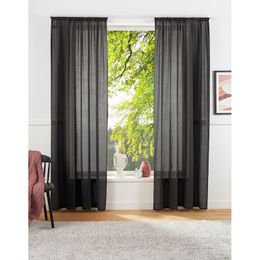 LeGer Home by Lena Gercke Vorhang &raquo;Lanea&laquo; Stangendurchzug 1 Stk. tlg. Leinenoptik, 1 Schal, verschiedene Gr&ouml;&szlig;en grau Baumwolle, Polyester 145cm, 