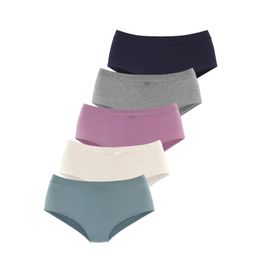 Vivance Damen Taillenslip 5er-Pack, mit breitem B&uuml;ndchen ohne zus&auml;tzliches Gummi bunt 32/34